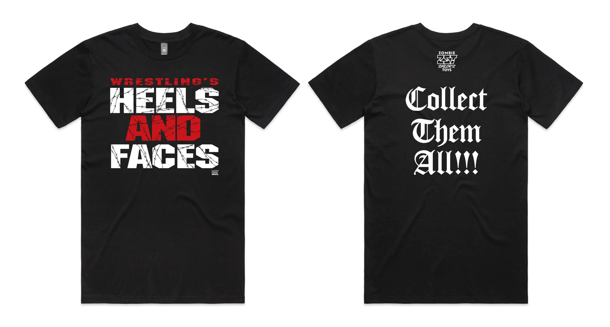 "Barbed Wire" Heels and Faces T-Shirt – Zombie Sailor's Toys